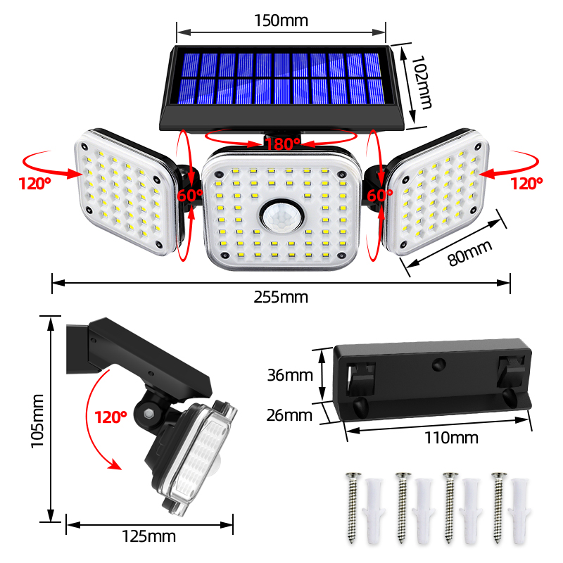 NEW ABS LED Outdoor Motion Sensor Light Solar Wall Light from China ...
